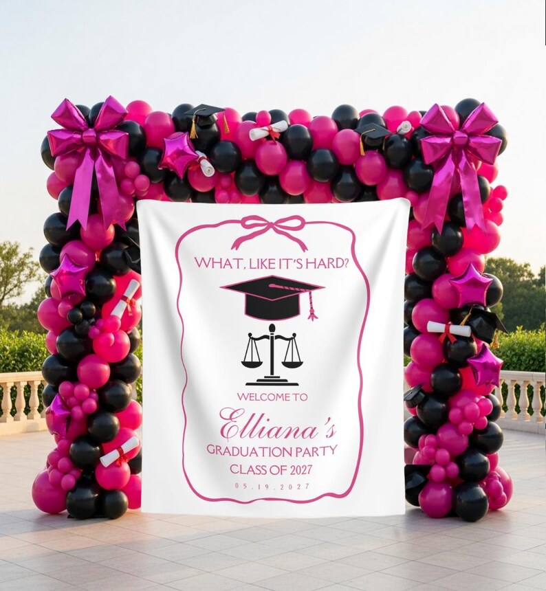 Custom Law School Graduation Photo Backdrop Lawyer Grad Party Banner ...