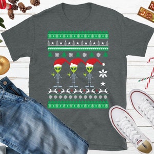 Alien Ugly Christmas Sweater, Funny Alien Holiday Shirt, Ufo Xmas ...