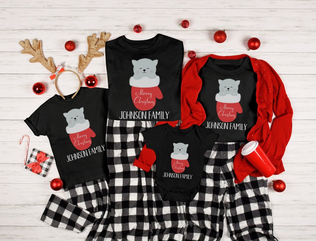 Personalized Cat Family Matching Christmas Pajamas Shirt Cat - Etsy