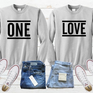One Love Couple Sweatshirt, Matching Couple Shirts, Anniversary Shirts ...
