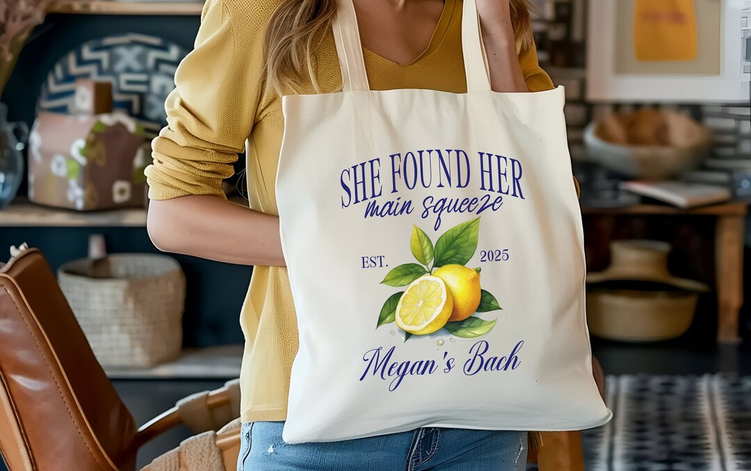 Lemon Bachelorette Tote Bag Custom Citrus Bridesmaids Gift Bags She ...