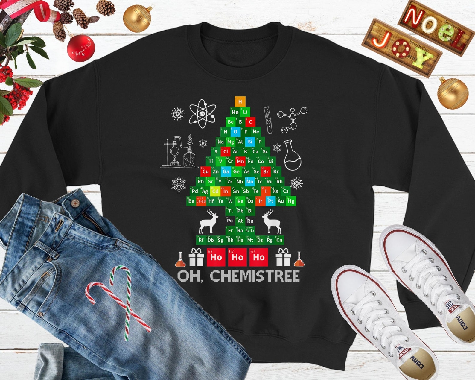 Chemistry Ugly Christmas Sweater Oh Chemistree Science Pun - Etsy