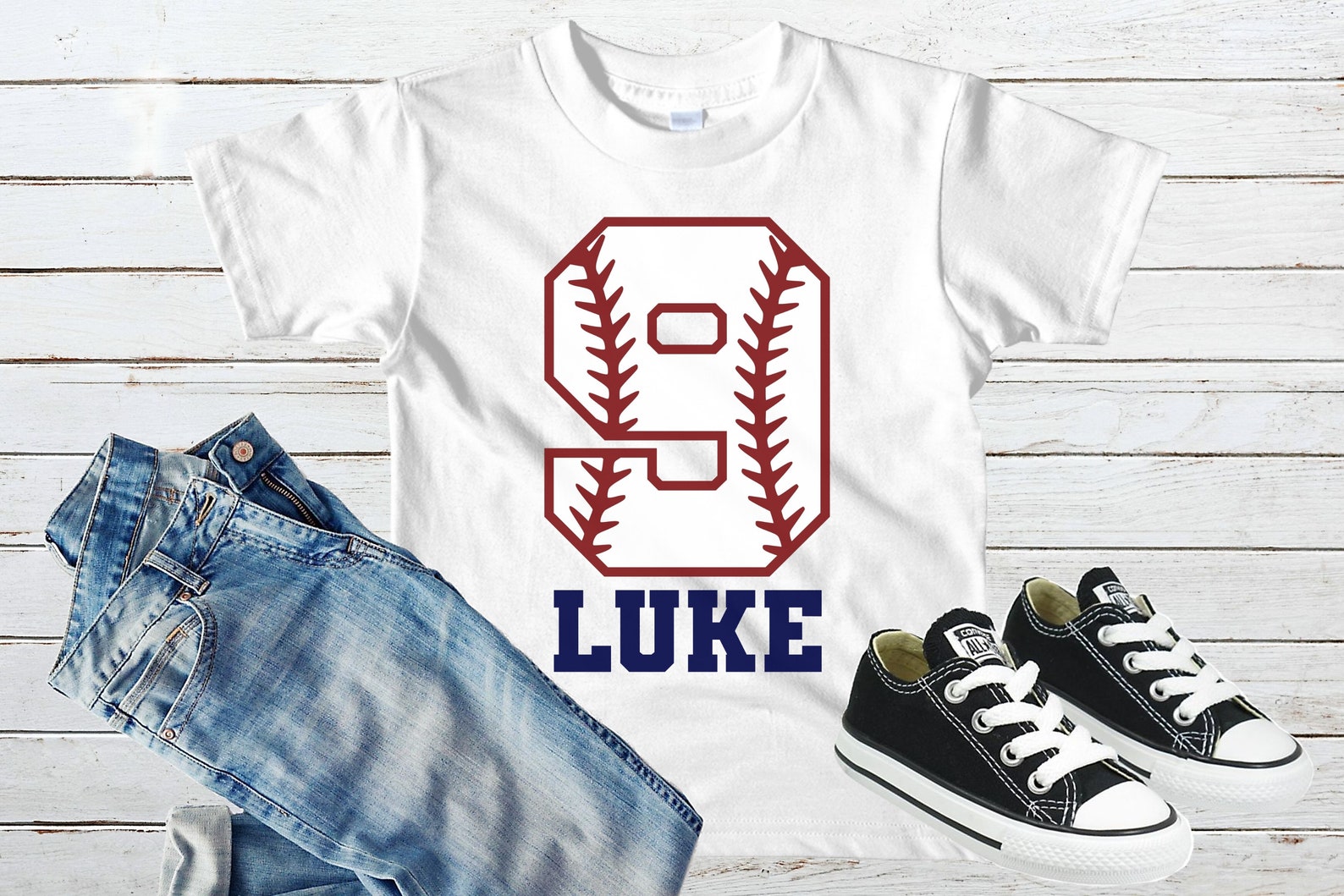 Personalized Baseball 9th Birthday Shirt Boys Ninth Birthday | Etsy