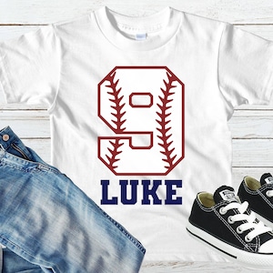 Personalized Baseball 9th Birthday Shirt, Boys Ninth Birthday Gift ...