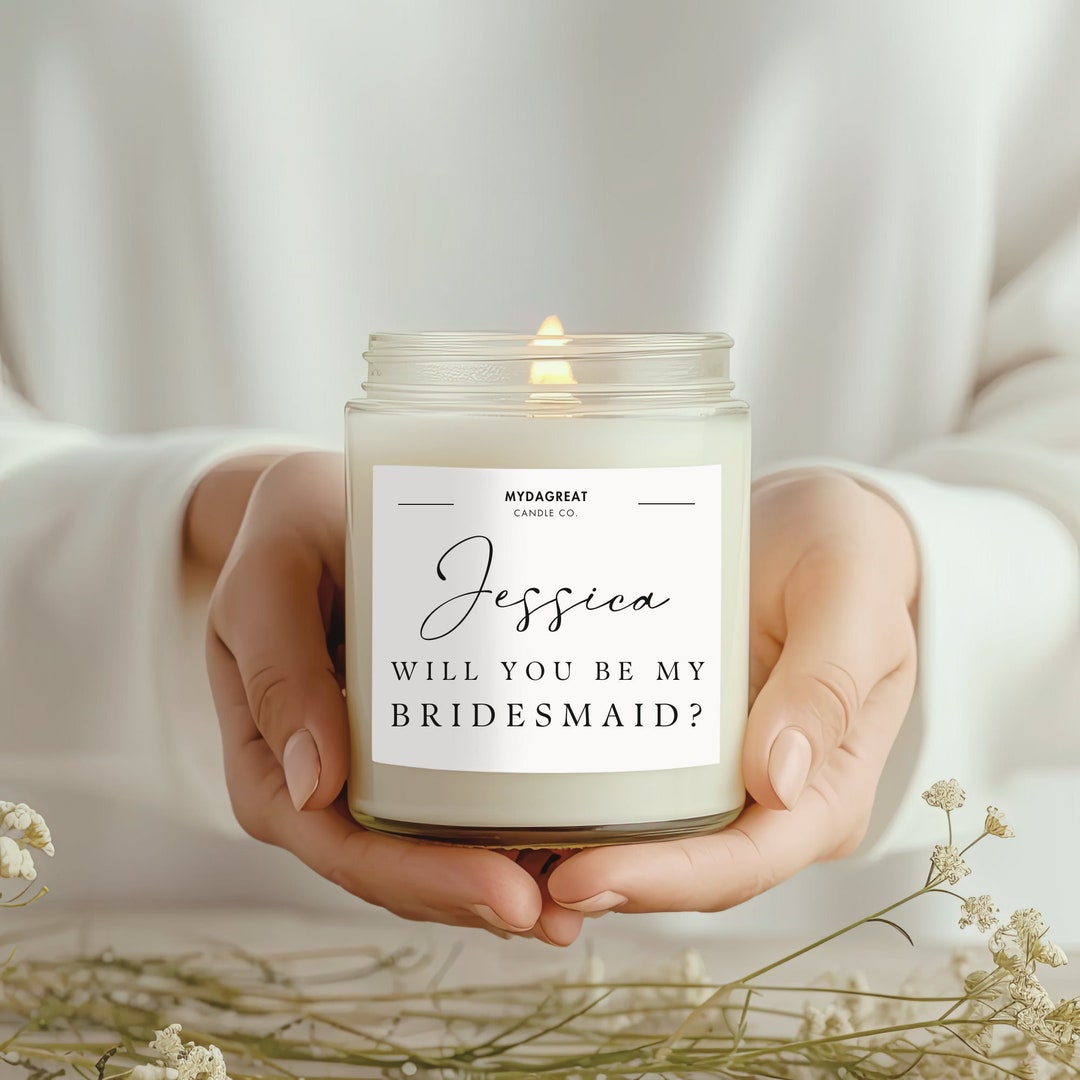 Custom Bridesmaid Proposal Candle Personalized Name Bridesmaid Gift ...