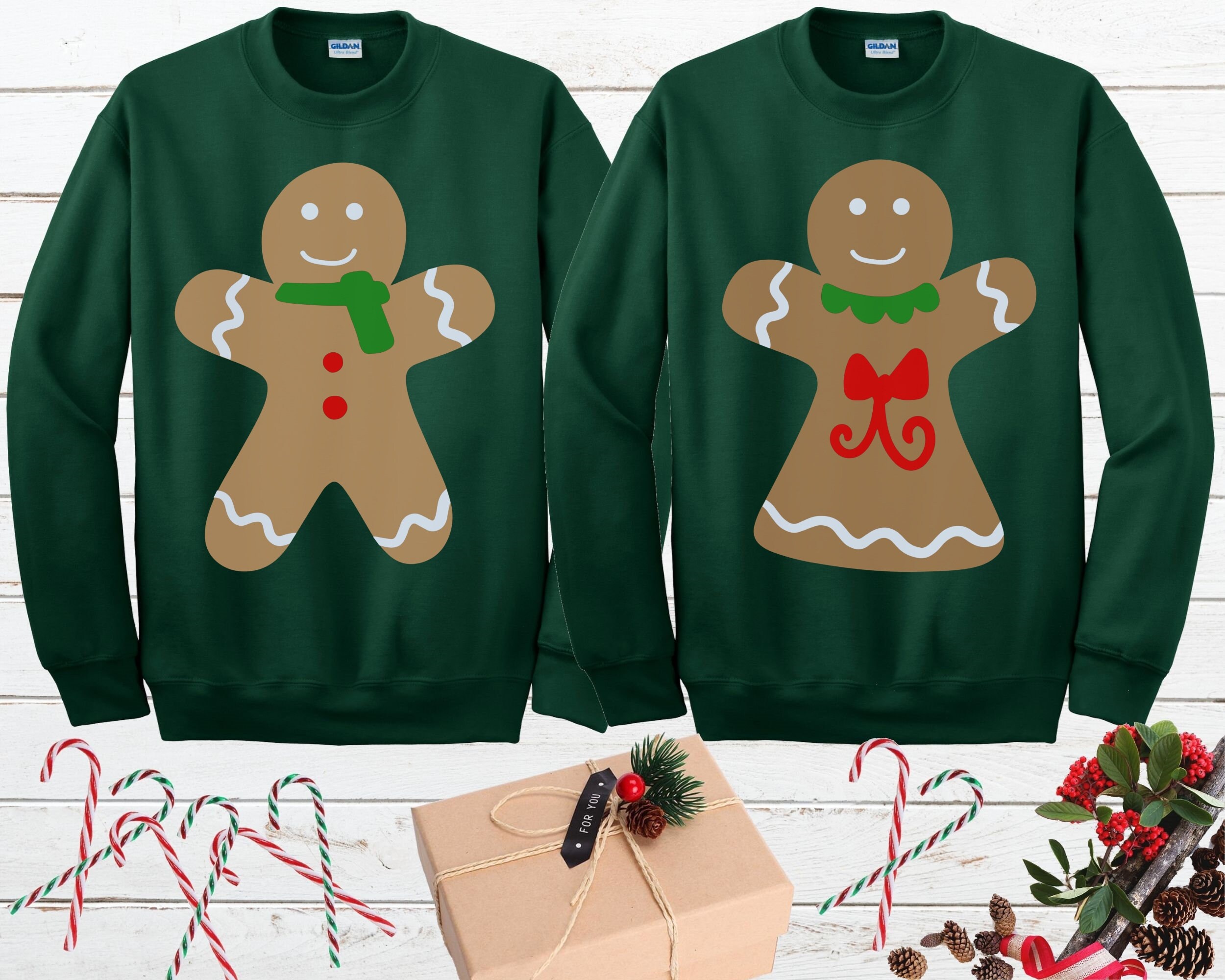 Gingerbread Couple Ugly Christmas Sweater Ugly Sweater Party | Etsy