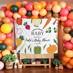 Farmers Market Themed Baby Shower Backdrop Locally Grown Baby Banner ...
