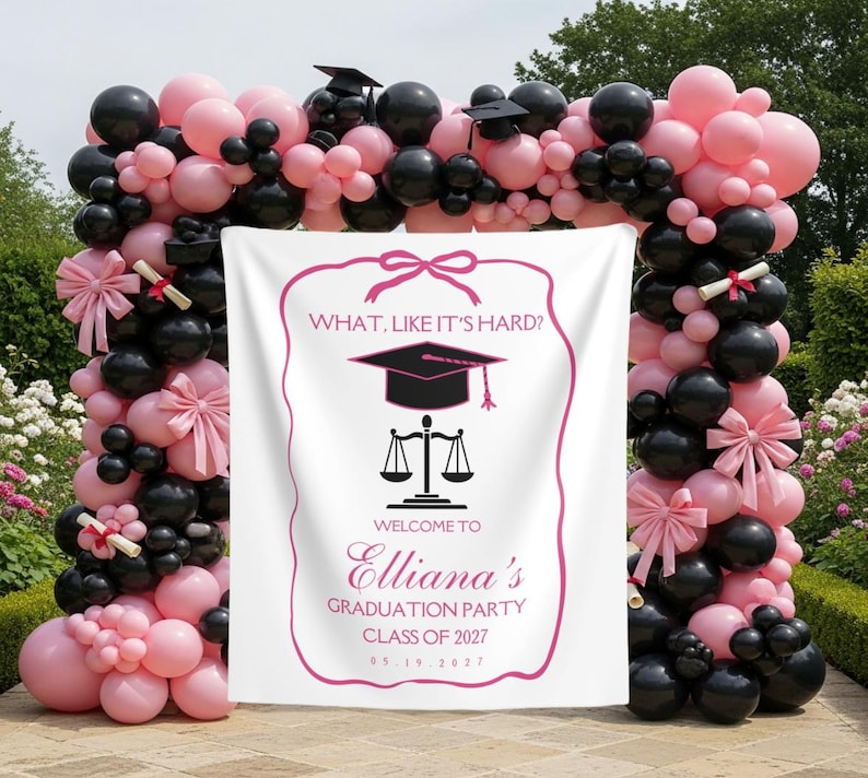 Custom Law School Graduation Photo Backdrop Lawyer Grad Party Banner ...