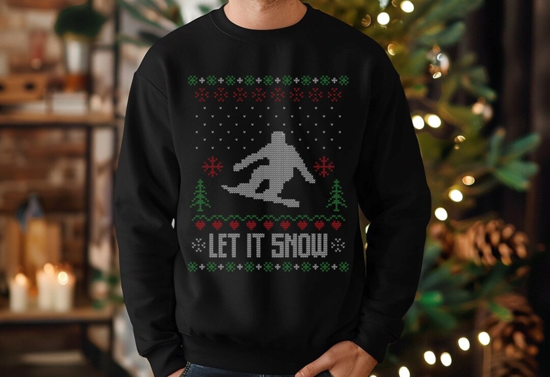 Snowboard Ugly Christmas Sweater Snowboarder Christmas Gift ...