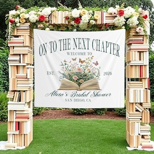 Book Themed Bridal Shower Photo Backdrop the Next Chapter Banner Custom ...