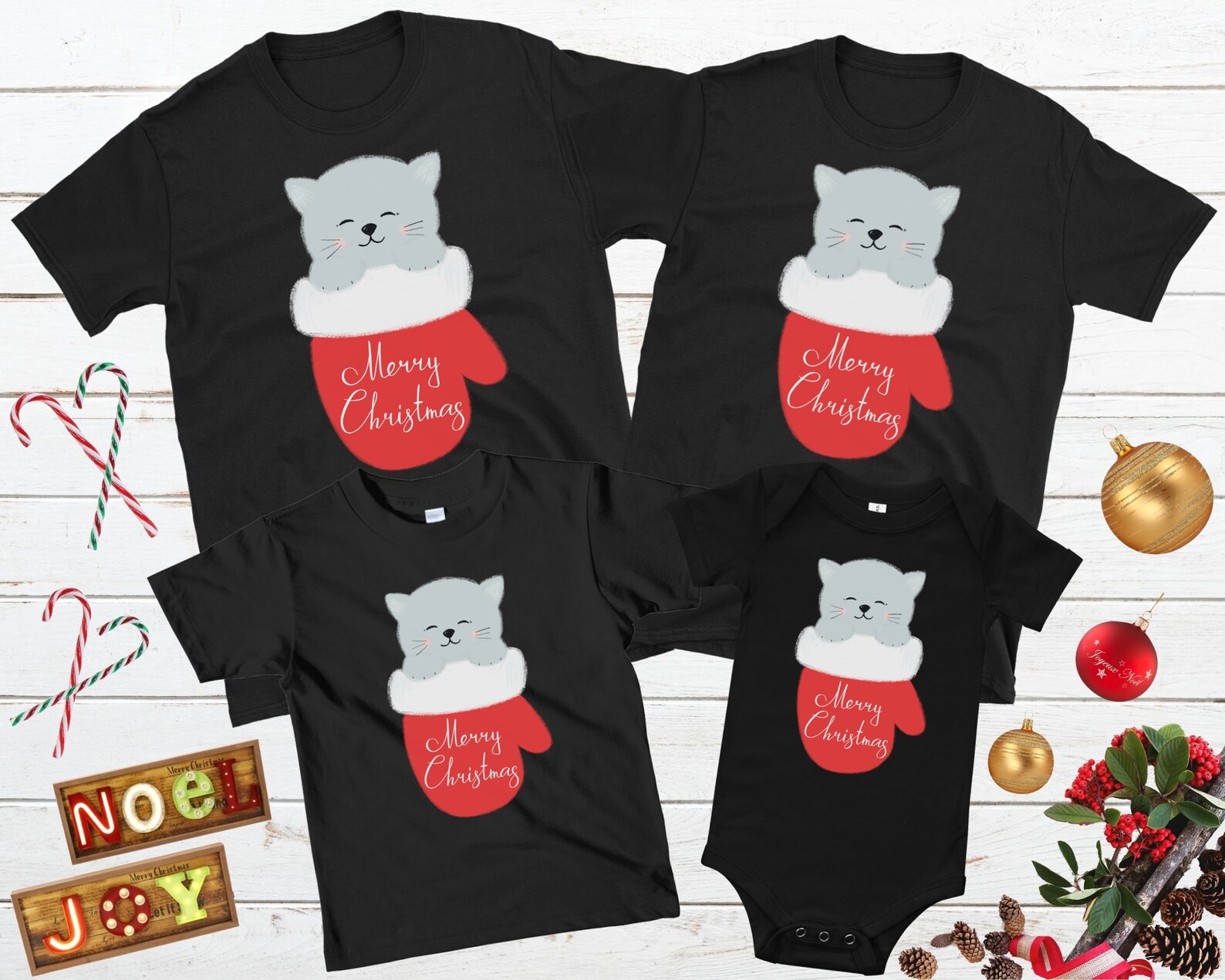 Personalized Cat Family Matching Christmas Pajamas Cat - Etsy