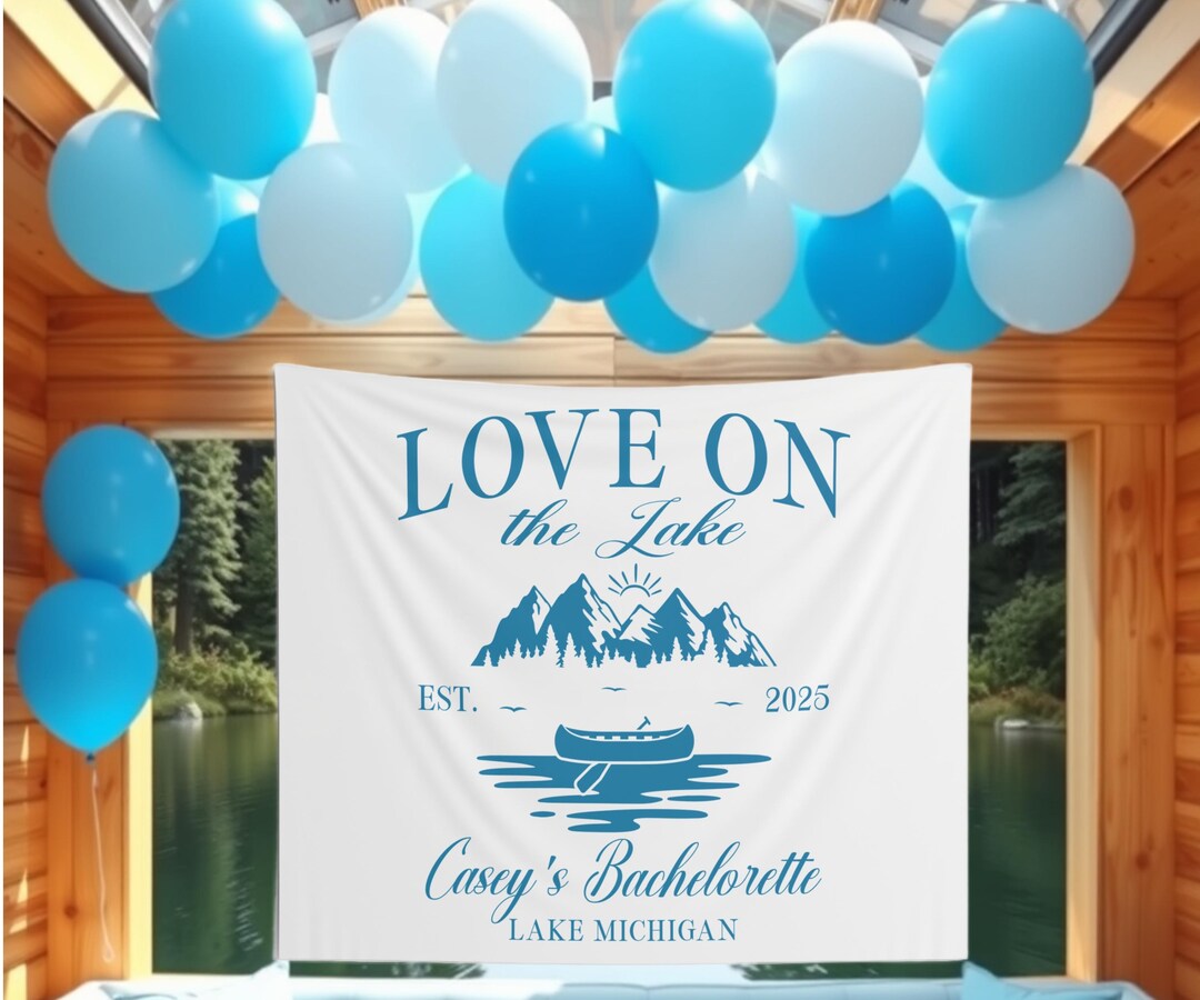 Custom Lake Bachelorette Backdrop Camping Bach Party Banner Girls Lake ...