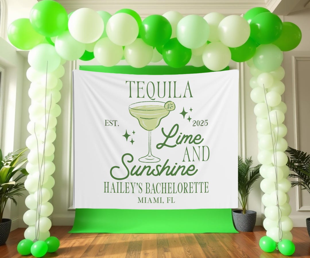 Tequila Bachelorette Backdrop Custom Margarita Bridal Party Banner ...