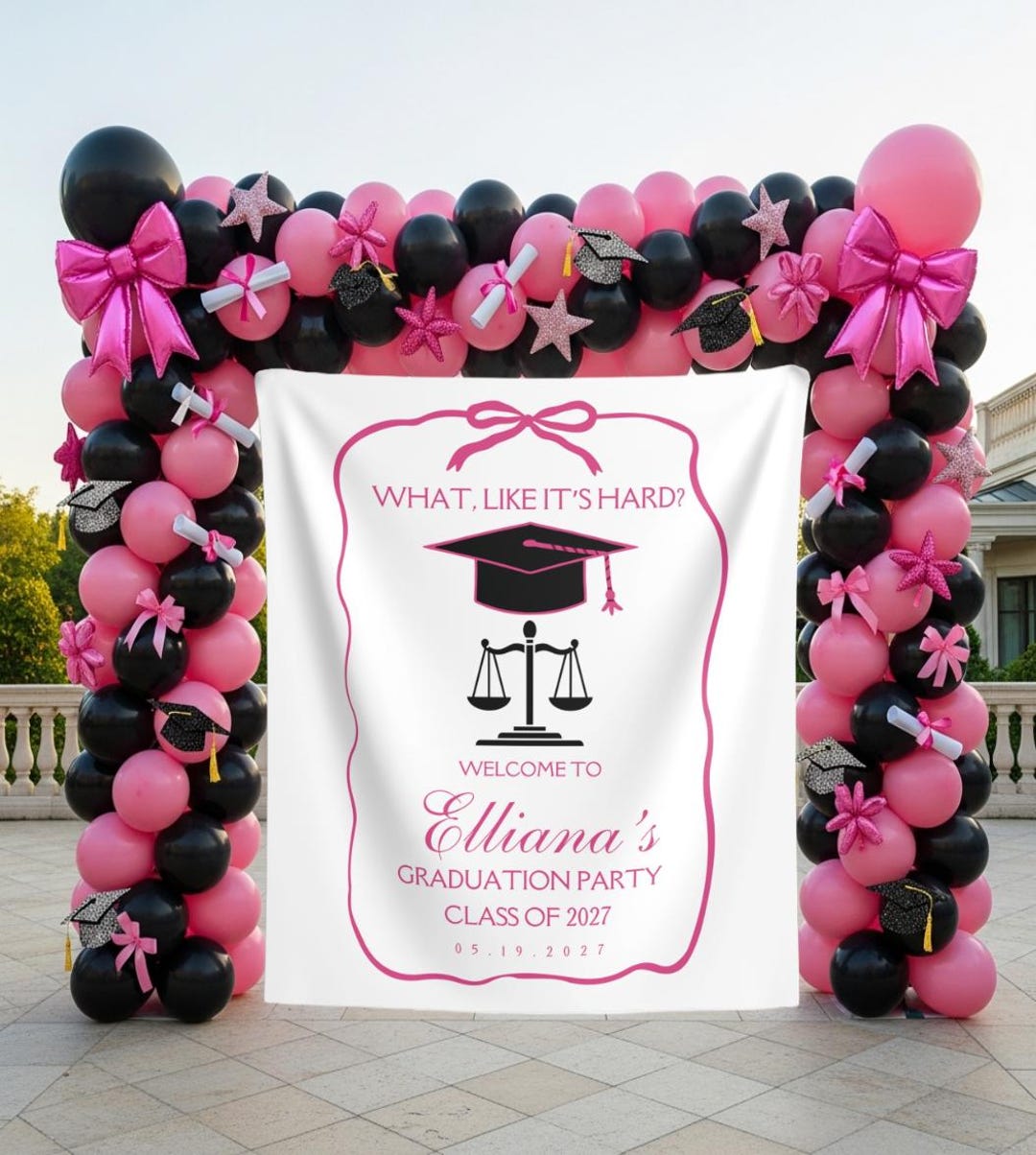 Custom Law School Graduation Photo Backdrop Lawyer Grad Party Banner ...