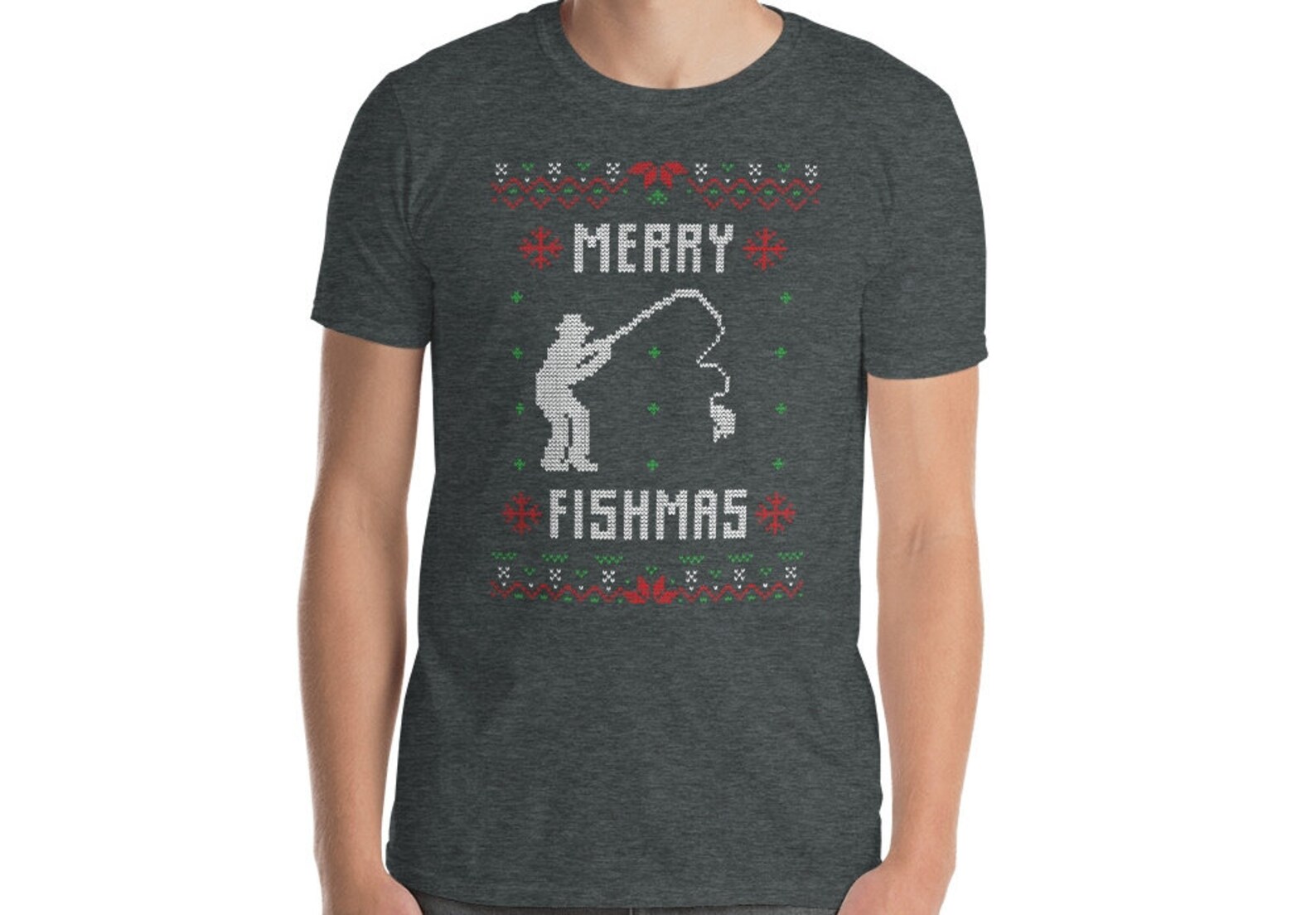 Merry Fishmas Ugly Christmas Sweater Funny Fishing Holiday | Etsy