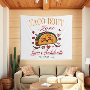 Taco Bout Love Bachelorette Photo Backdrop Custom Final Fiesta Bridal Banner Mexican Bridal ...
