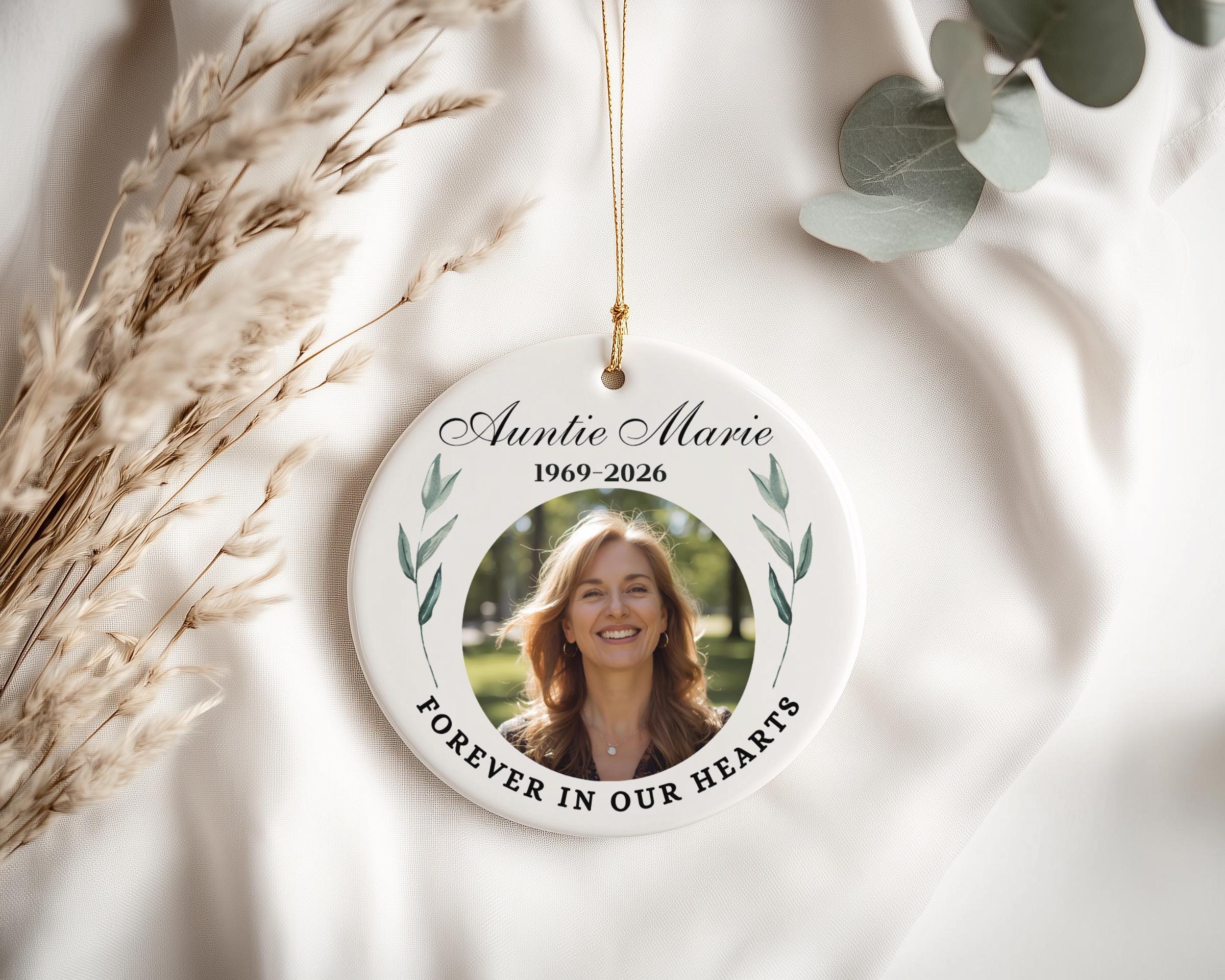 Personalized Aunt Memorial Photo Ornament in Memory of Auntie Sympathy ...
