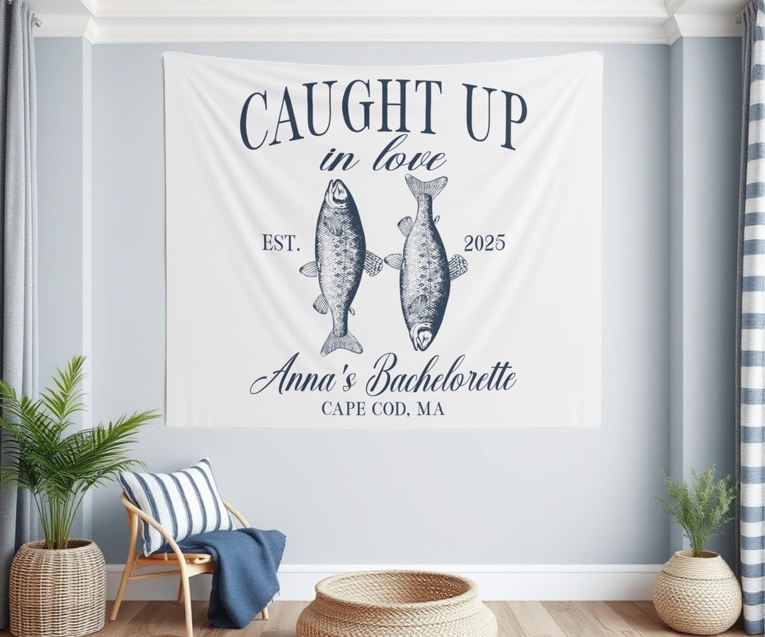 Fishing Theme Bachelorette Backdrop Custom Fishing Bach Party Banner ...