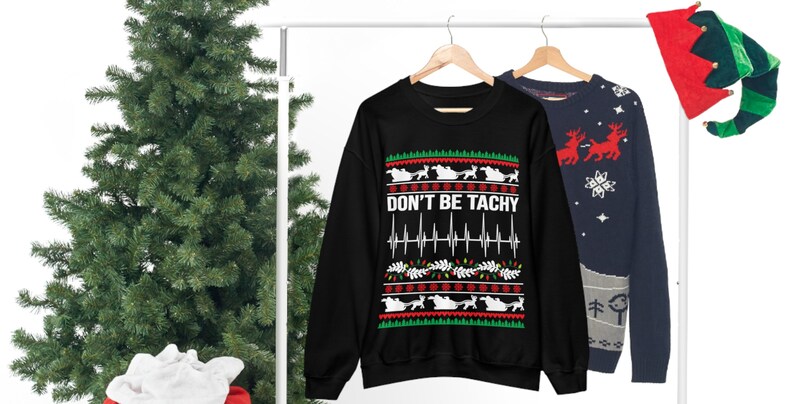 Don't Be Tachy Cardiac Nurse Ugly Christmas Sweater Cardiac Nurse Xmas ...