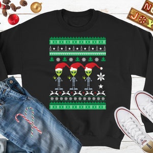 Alien Ugly Christmas Sweater Funny Alien Holiday Shirt Ufo - Etsy