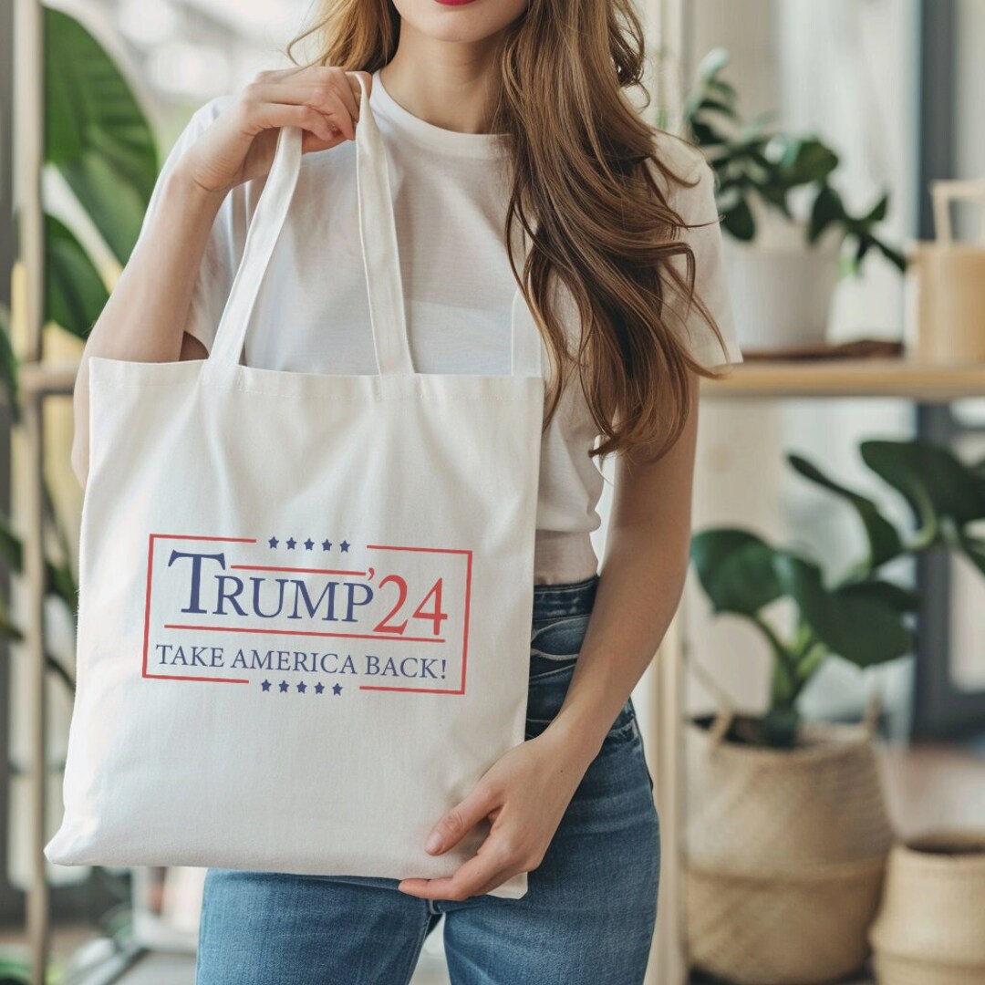 Trump 2024 Take America Back Cotton Canvas Tote Bag Donald Trump 2024 ...