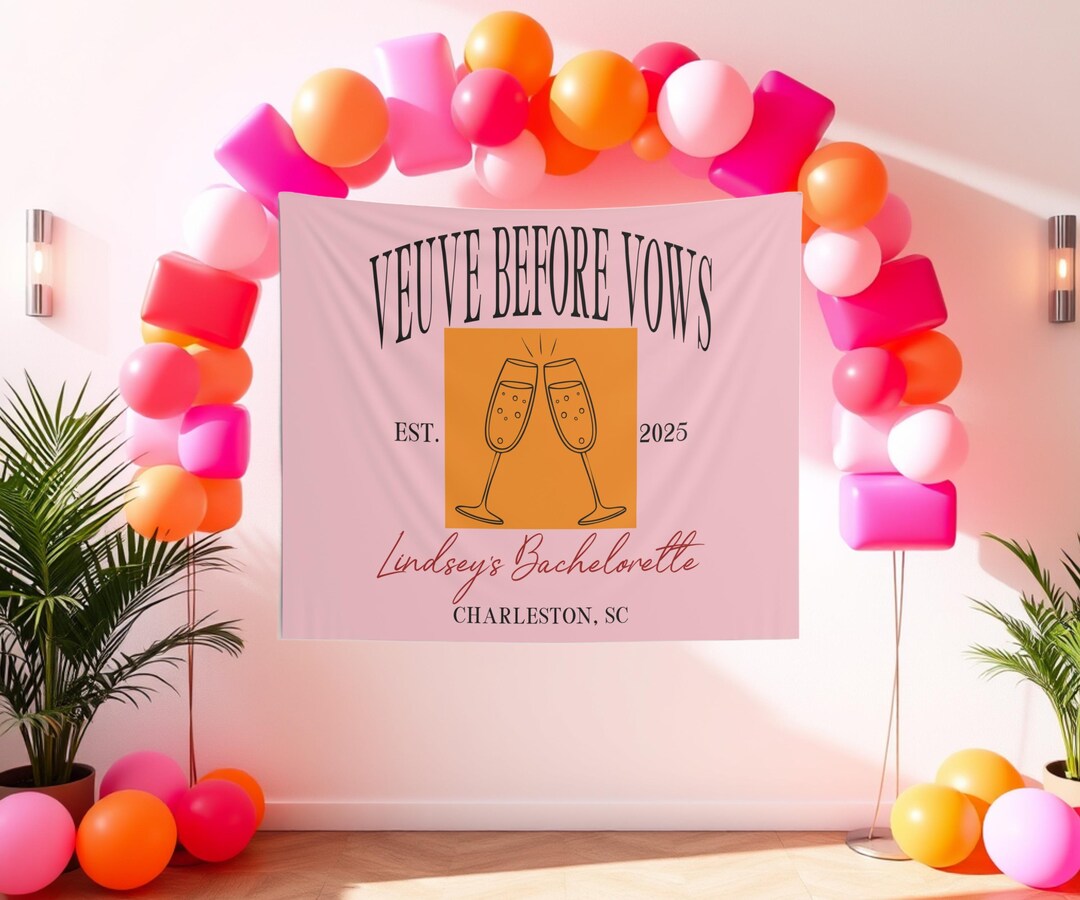 Veuve Before Vows Bachelorette Photo Backdrop Custom Champagne Bach ...