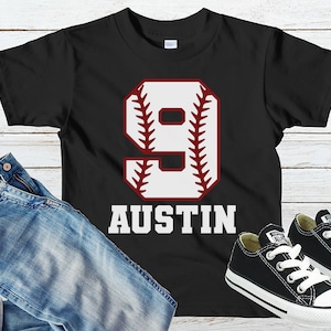 Personalized Baseball 9th Birthday Shirt, Boys Ninth Birthday Gift ...