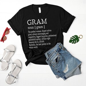 Gram Definition Shirt, Funny Grandma T-shirt, Personalized Gram Shirt ...