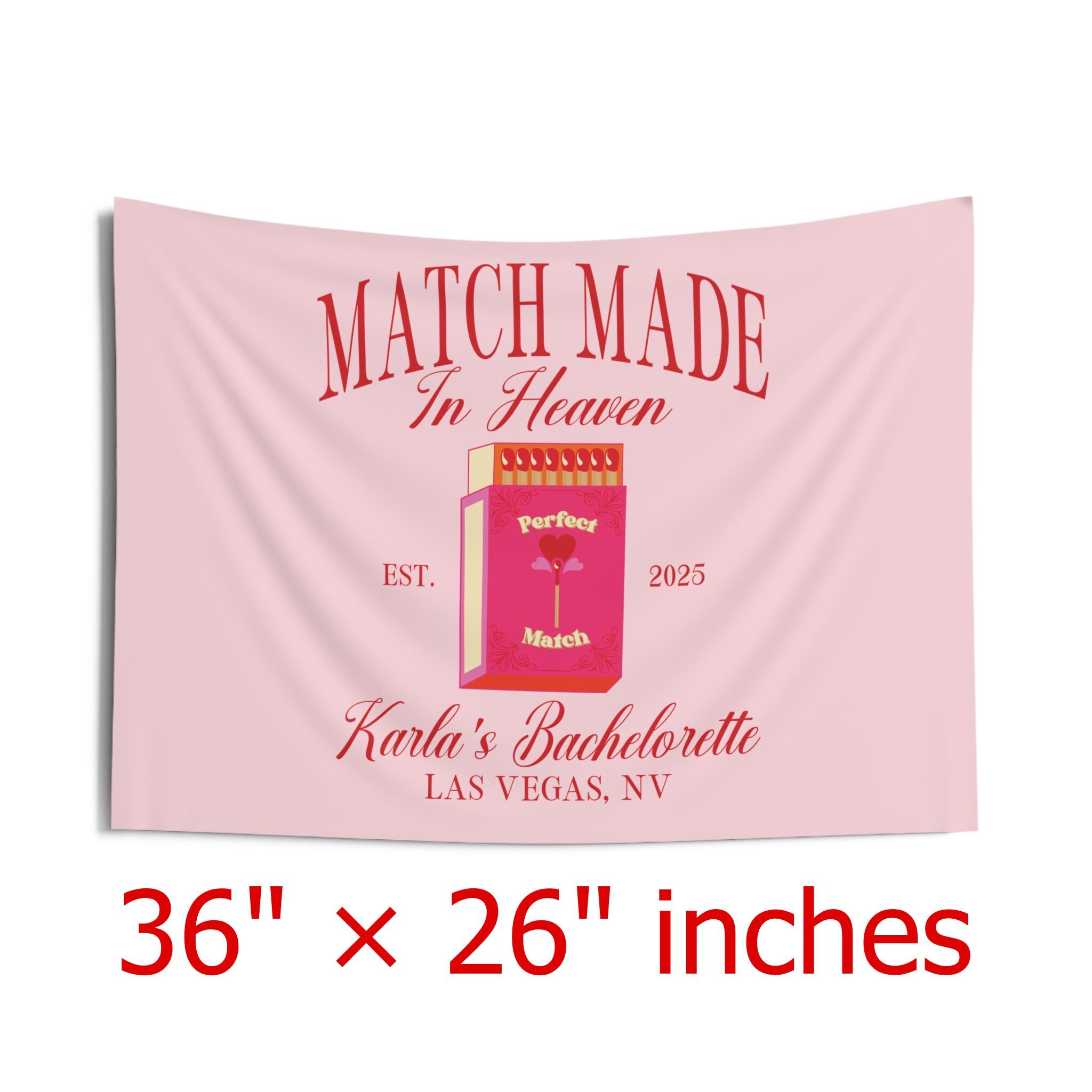 Match Made in Heaven Bachelorette Backdrop Custom Matchbox Bridal Party ...