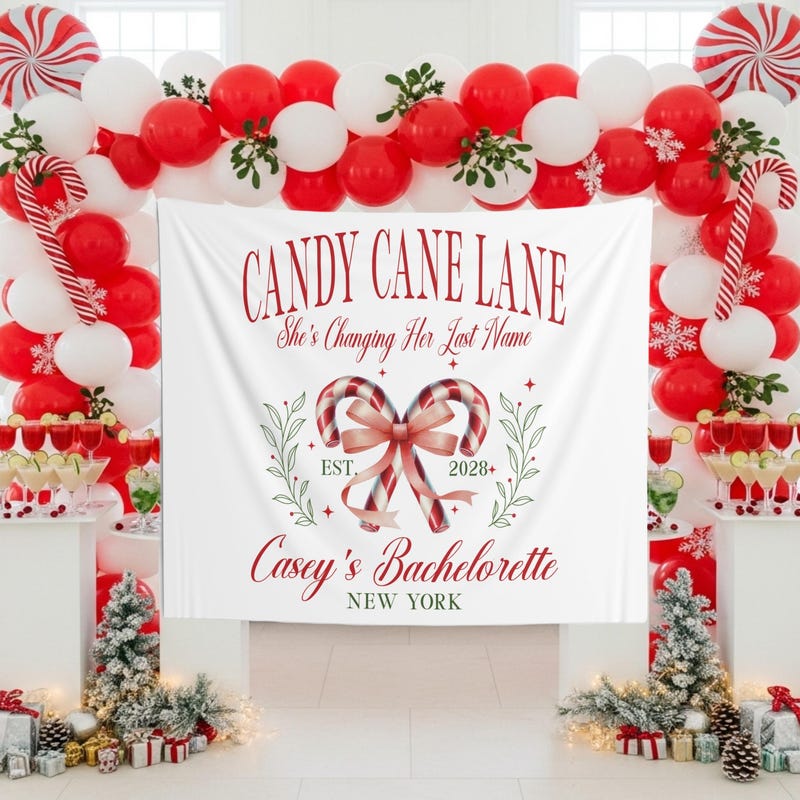 Candy Cane Backdrop - Etsy