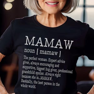 Mamaw Definition Shirt, Funny Mamaw T-shirt, Personalized Grandma Shirt ...