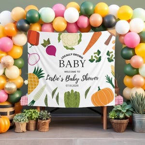 Farmers Market Themed Baby Shower Backdrop Locally Grown Baby Banner ...