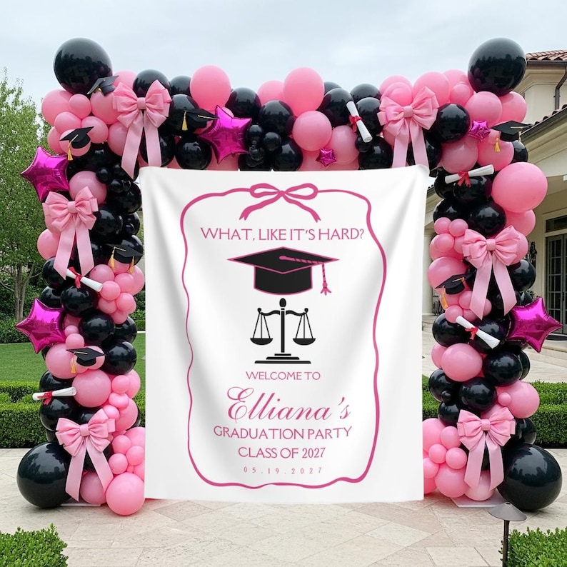Custom Law School Graduation Photo Backdrop Lawyer Grad Party Banner ...