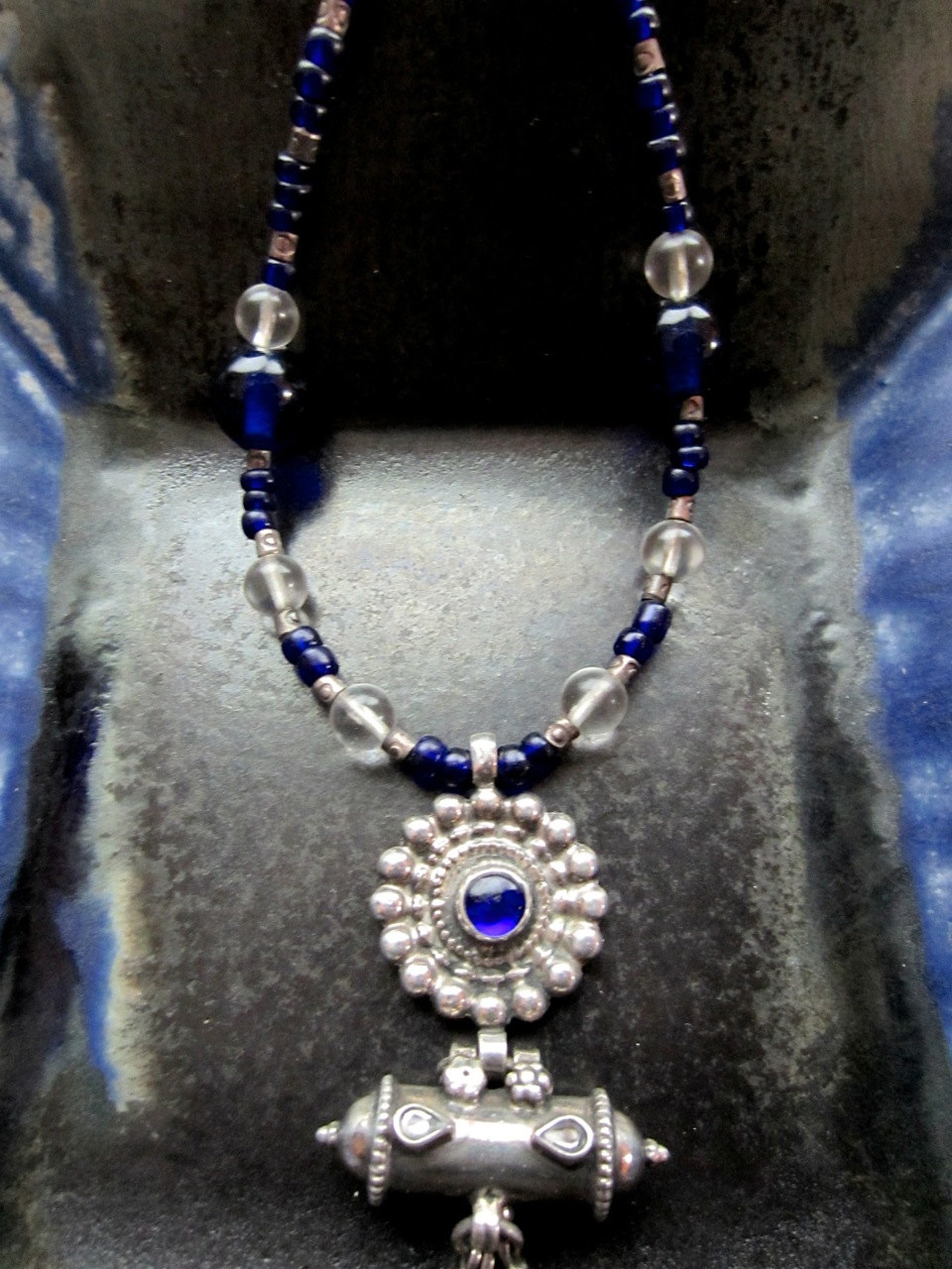 OOAK Silver Tribal Indian Amulet Necklace - Etsy