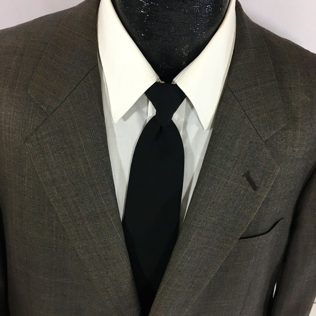 Vintage 60’s BESPOKE Sport Coat Brown TATTERSALL Over Check Jacket Wool ...