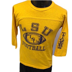 Vintage 50's 60's Artex USA Yellow LSU Football Jersey Louisiana State ...
