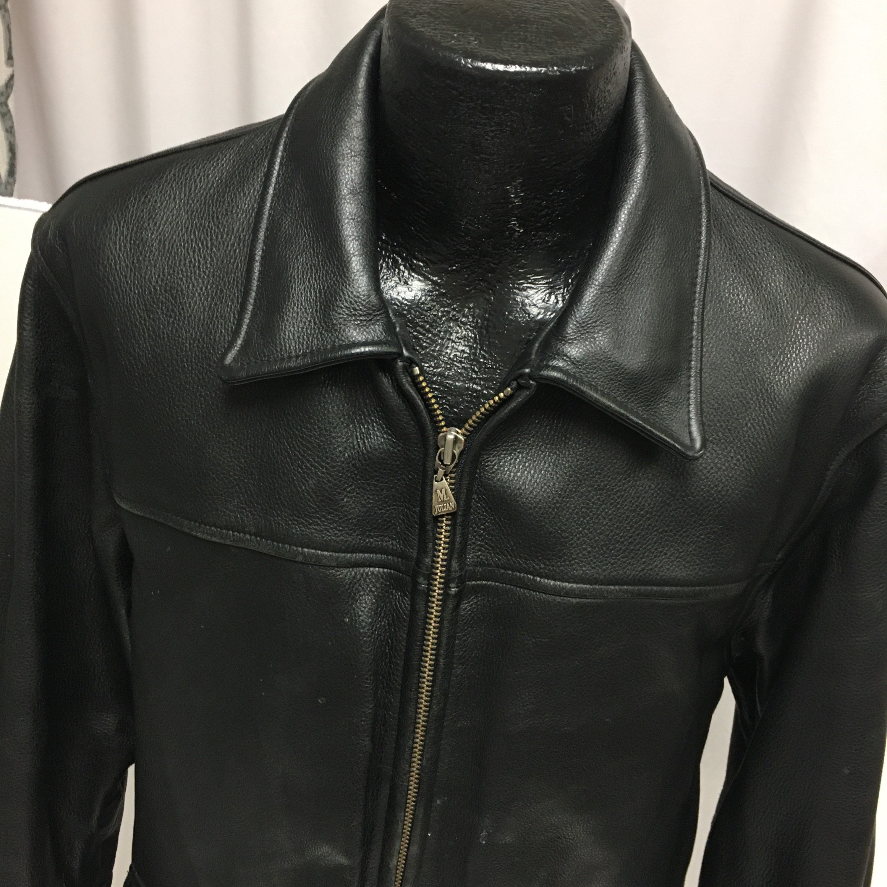 WILSON’S LEATHER M. Julian Distressed Brown Leather Biker Jacket Men’s ...