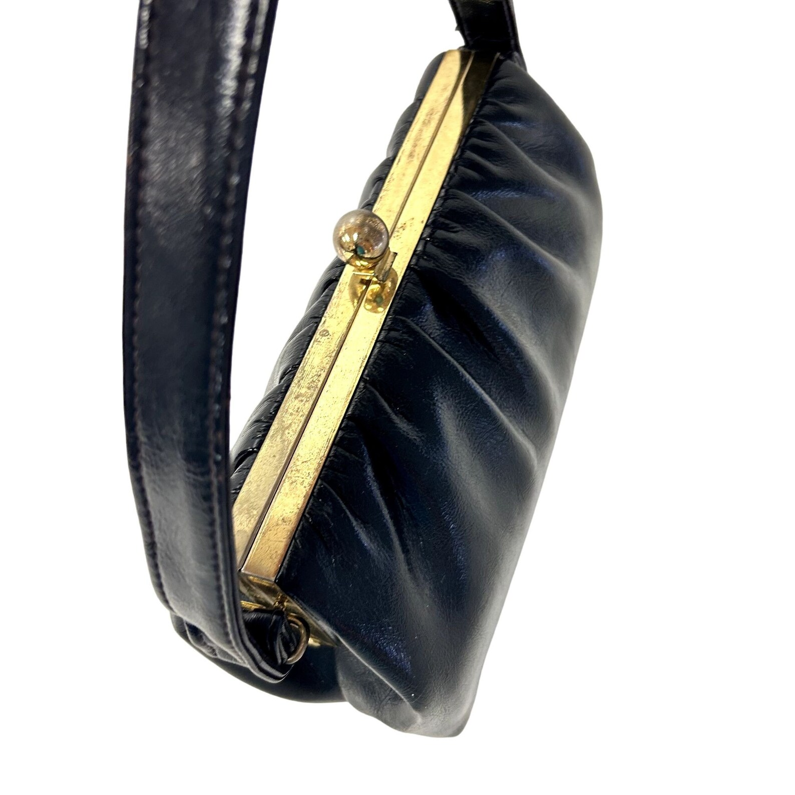 Vintage 60's Mod Navy Blue Vinyl Hand Bag Dr Doctor Style Purse RETRO ...