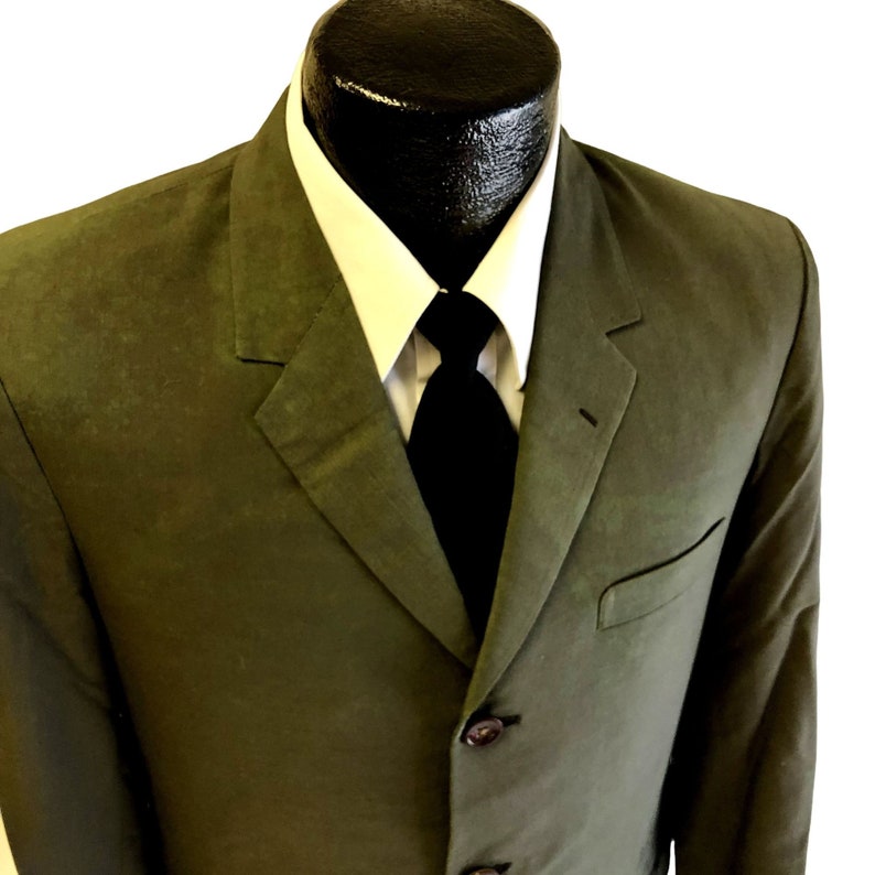 Vintage 50's BESPOKE Sport Coat Green IRIDESCENT 3 Btn Jacket ...