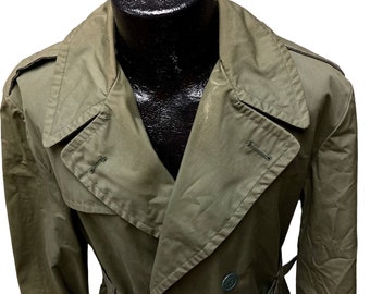 Vintage Quarpel 70's Vietnam Green MILITARY Overcoat Trench Vintage Quarpel 70's Vietnam Green MILITARY Overcoat Trench