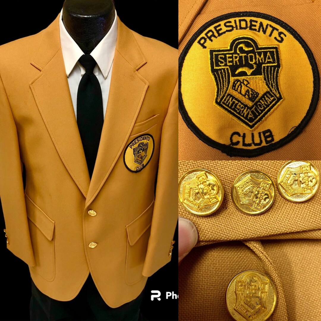 Vintage 70's Kuppenheimer Men Sport Coat SERTOMA PRESIDENTS CLUB Jacket ...