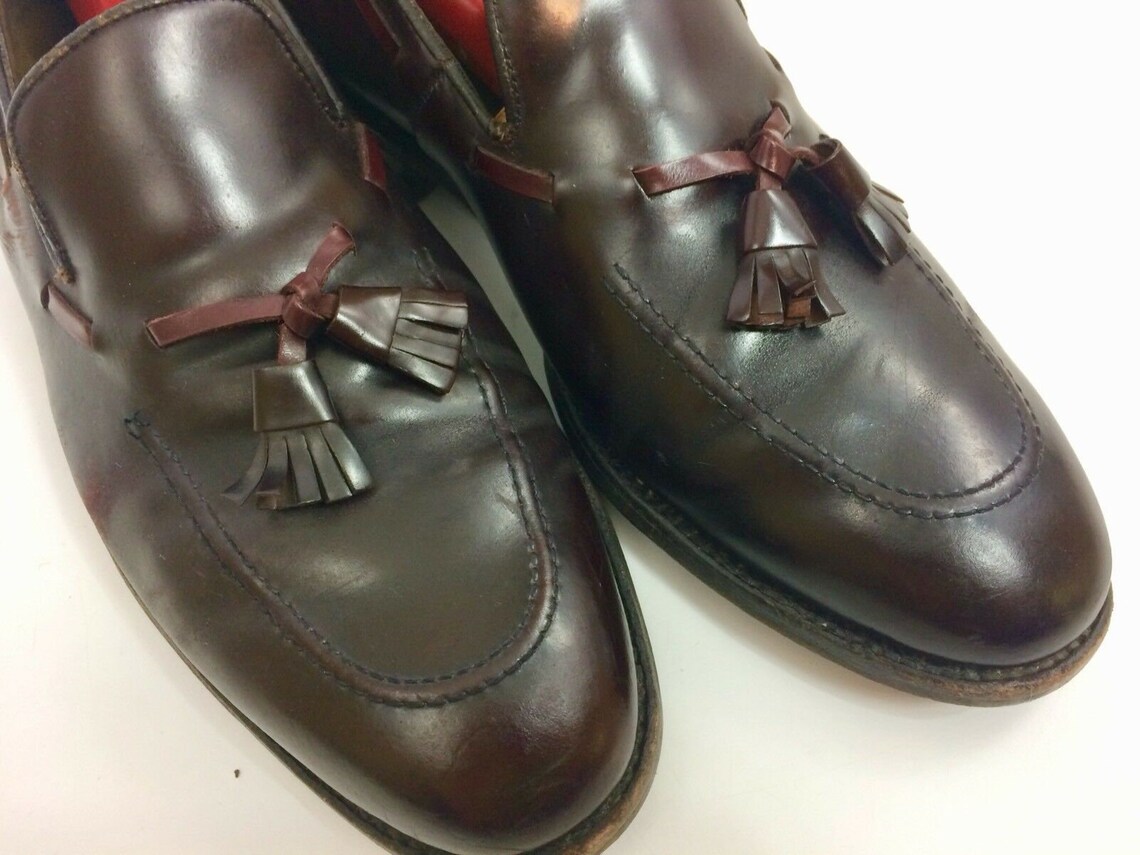 Vintage Men's Genuine SHELL CORDOVAN Leather Slip on Dress | Etsy