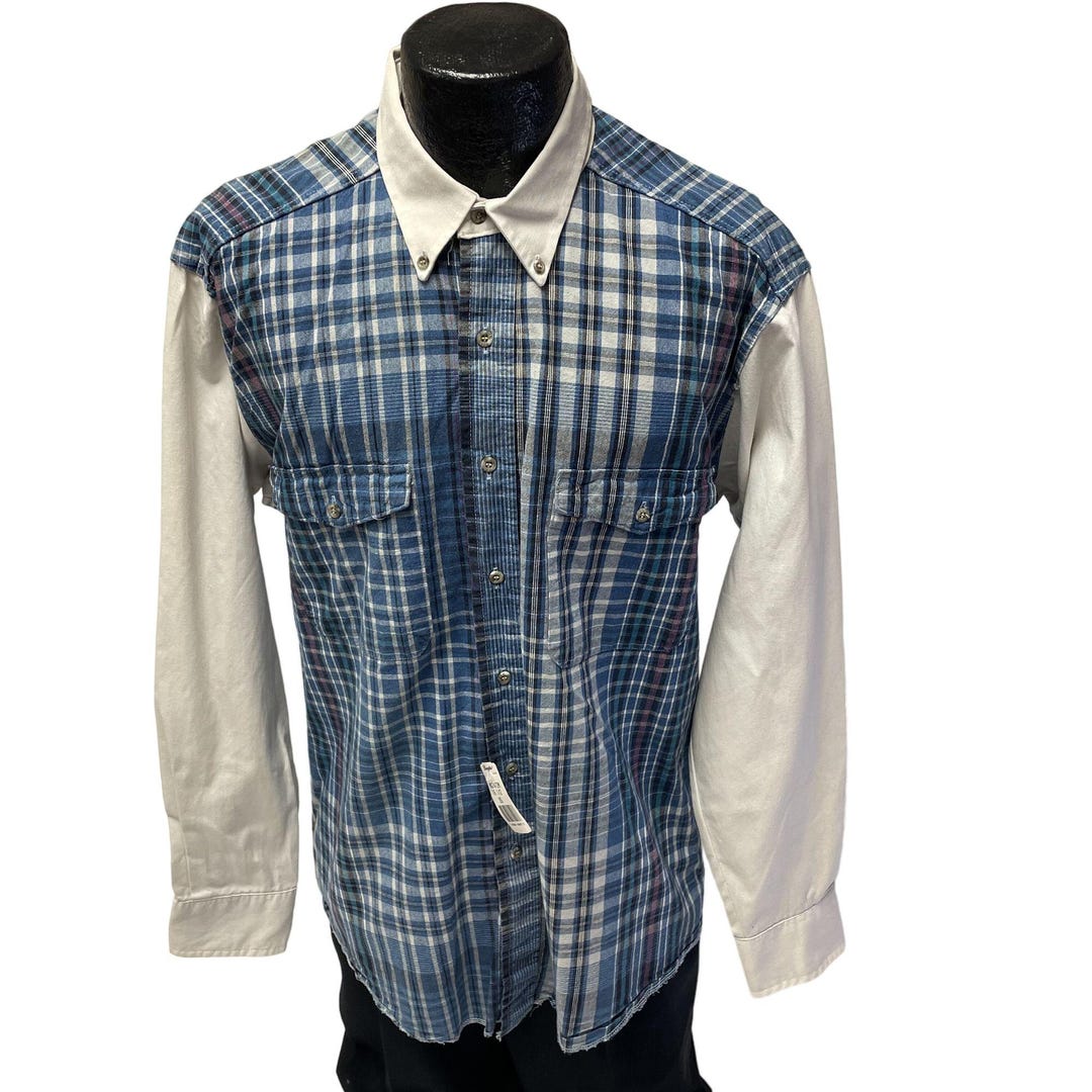 NOS New Vintage 90's Wrangler Men's Blue Check Color Block RODEO GARTH ...