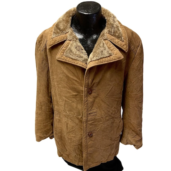 Vintage 70's Bunker Ramo Borg Men's Brown SHERPA LINE… - Gem
