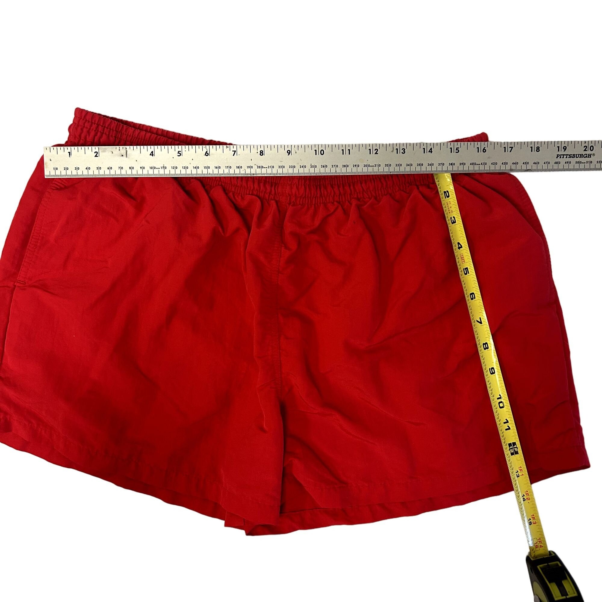 Vintage 90's UZZI Amphibious Gear Men Red Nylon Swim Trunks SURFER ...