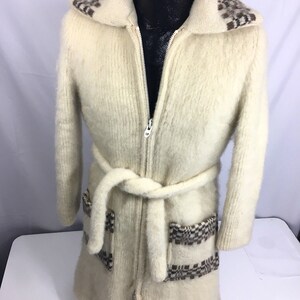 Vintage Vtg 60's 70's Women's Icewool NORDIC Icelandic Fairisle Belted ...