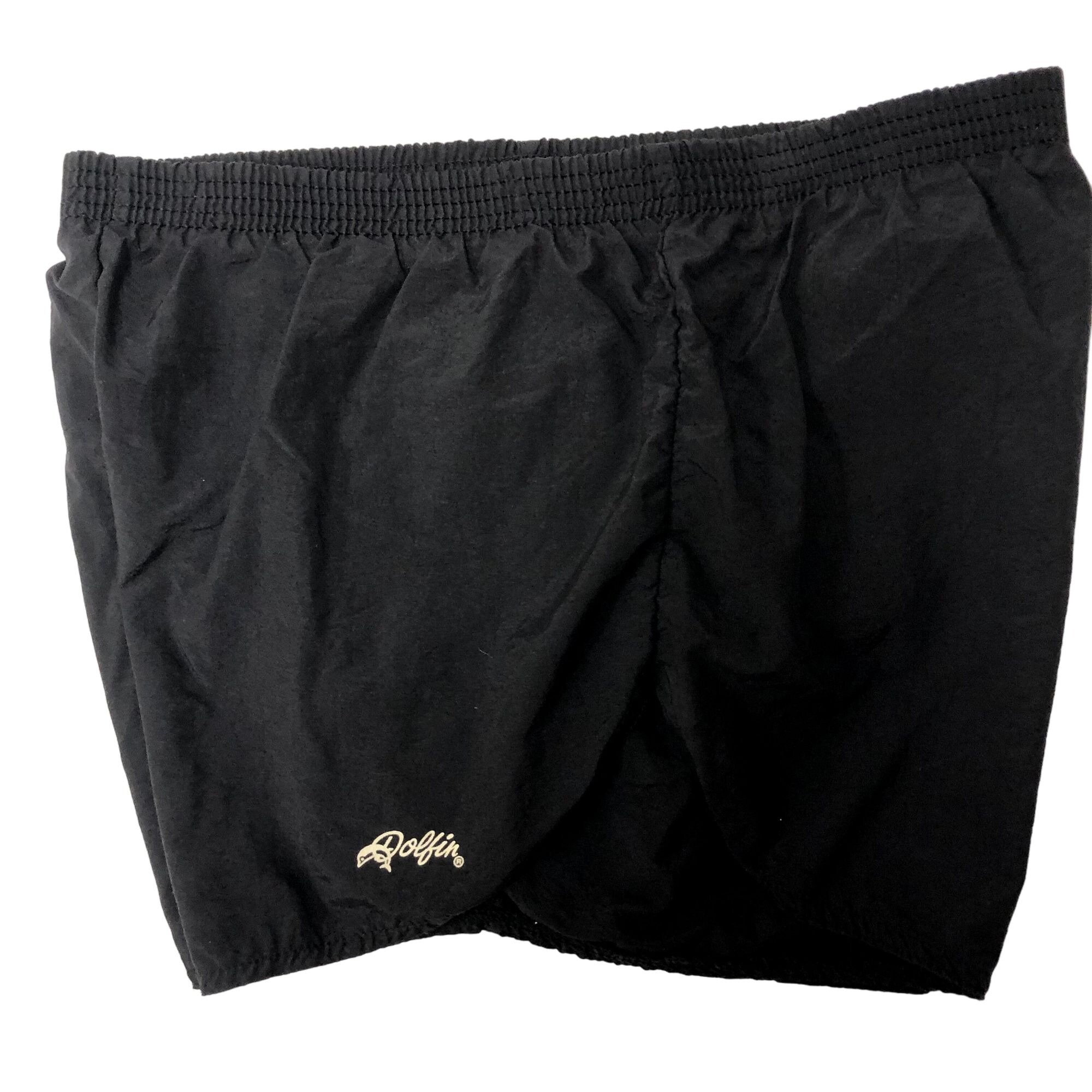 Vintage 80 90's Dolfin Men Black Nylon SPRINTERS Running Track ATHLETIC ...