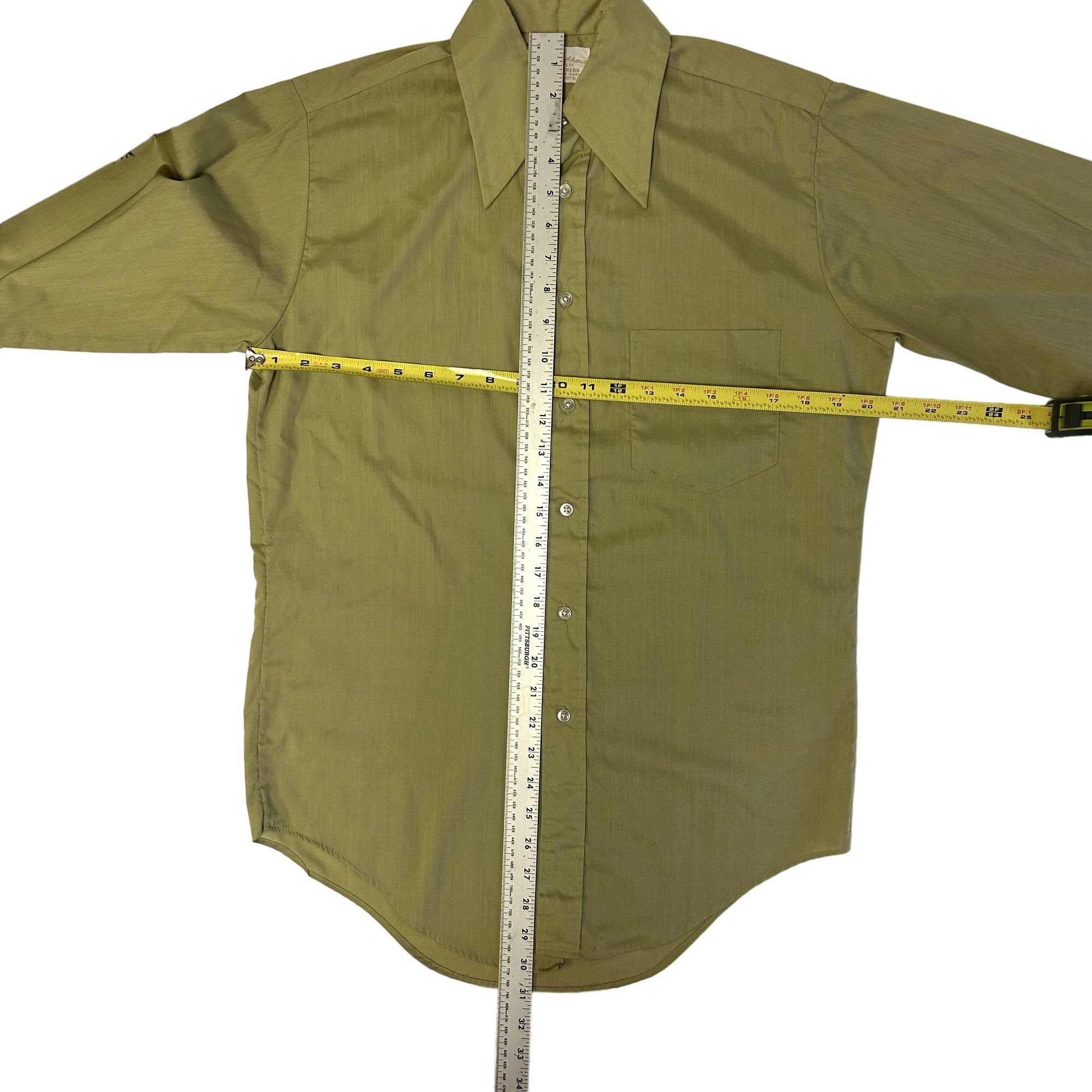 Vintage 70's Kingly Men's MOD Army Green BUTTERFLY COLLAR Disco Dress ...