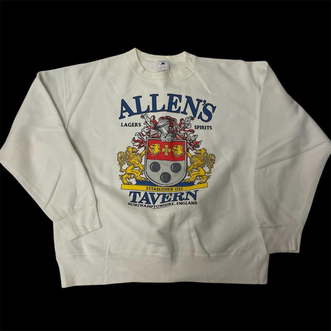 Vintage 90's Delta Men Allens LAGERS SPIRITS Pub England Crest TAVERN ...