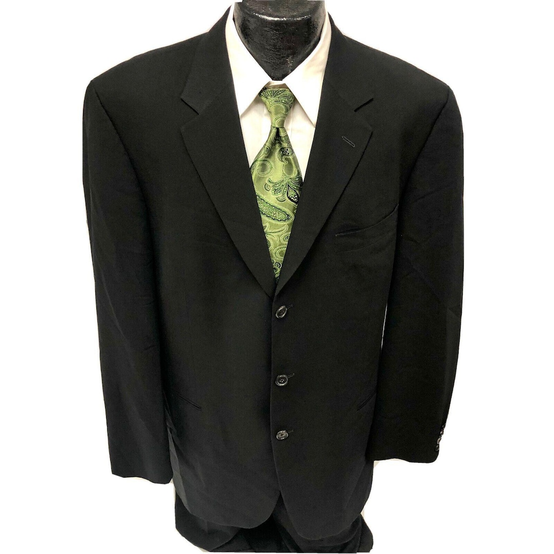 Vintage 80's Hugo Boss Einstein Sigma Men's Black Sport Coat 3 Btn ...